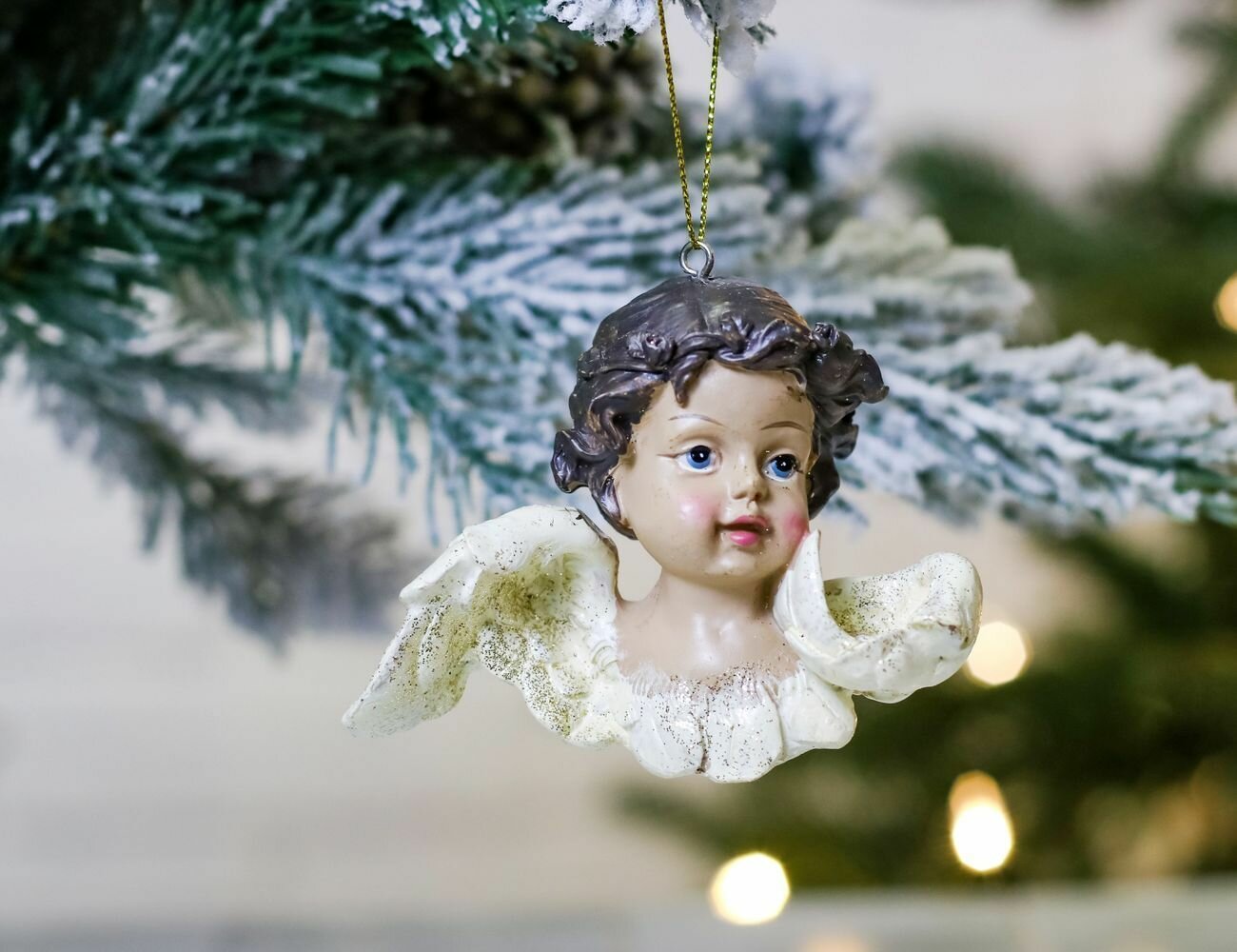 Ёлочная игрушка ангелочек ариэль, полистоун, 8 см, Goodwill MC38008-2