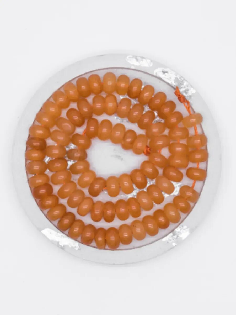 1221 Таблетки агат натуральный 8х5 оранжевый 1 нить люкс А++