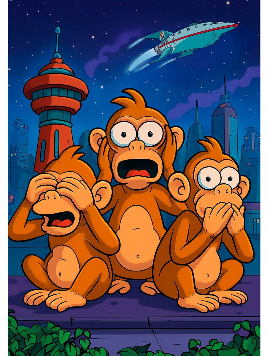 Постер "Не вижу, не слышу, не говорю". Высокое качество. Авторский дизайн. Горячее ламинирование. А4 (297 мм*210 мм).