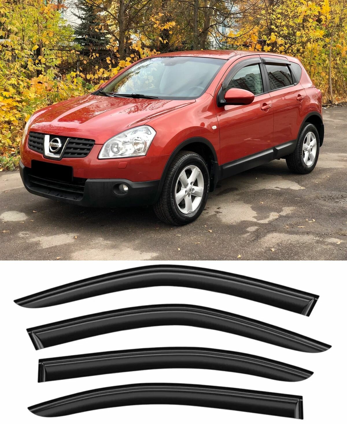 Дефлекторы боковых окон NISSAN Qashqai Ниссан Кашкай (2007-2014)