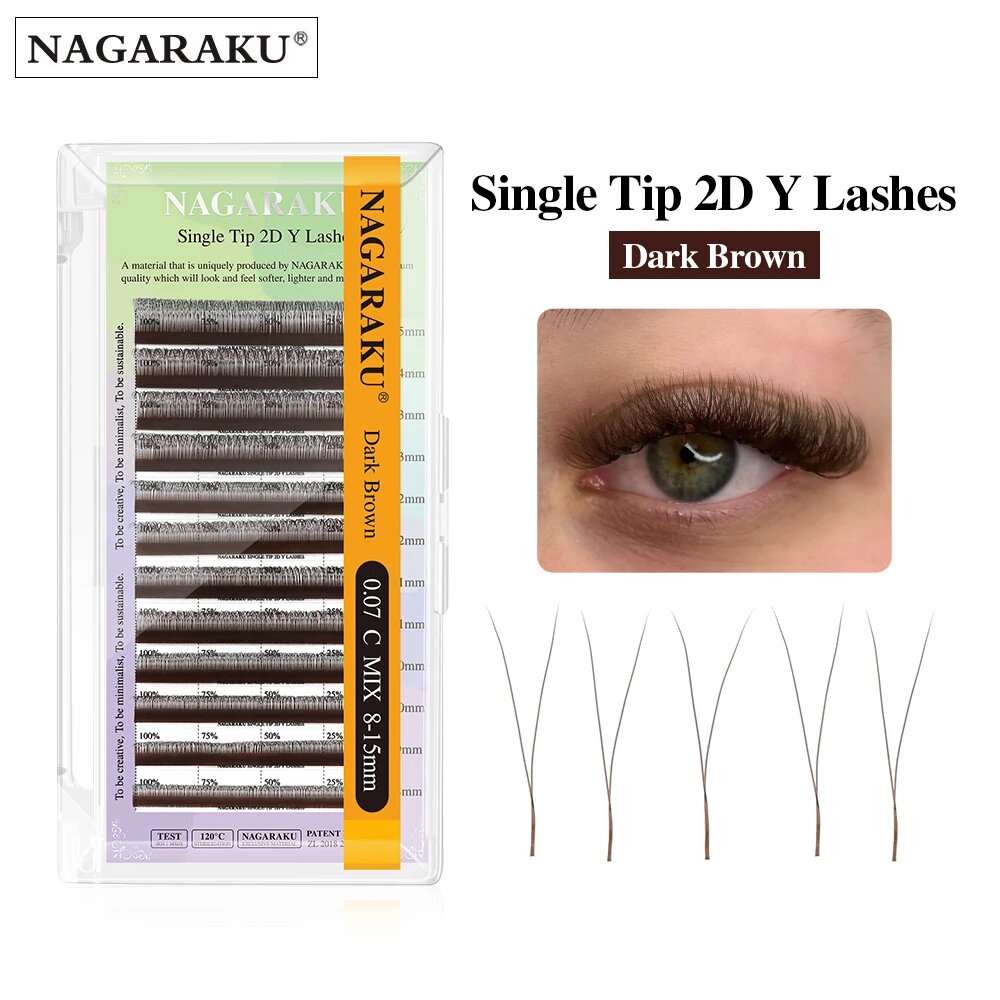 NAGARAKU Ресницы 2D D-изгиб 8-15mm mix
