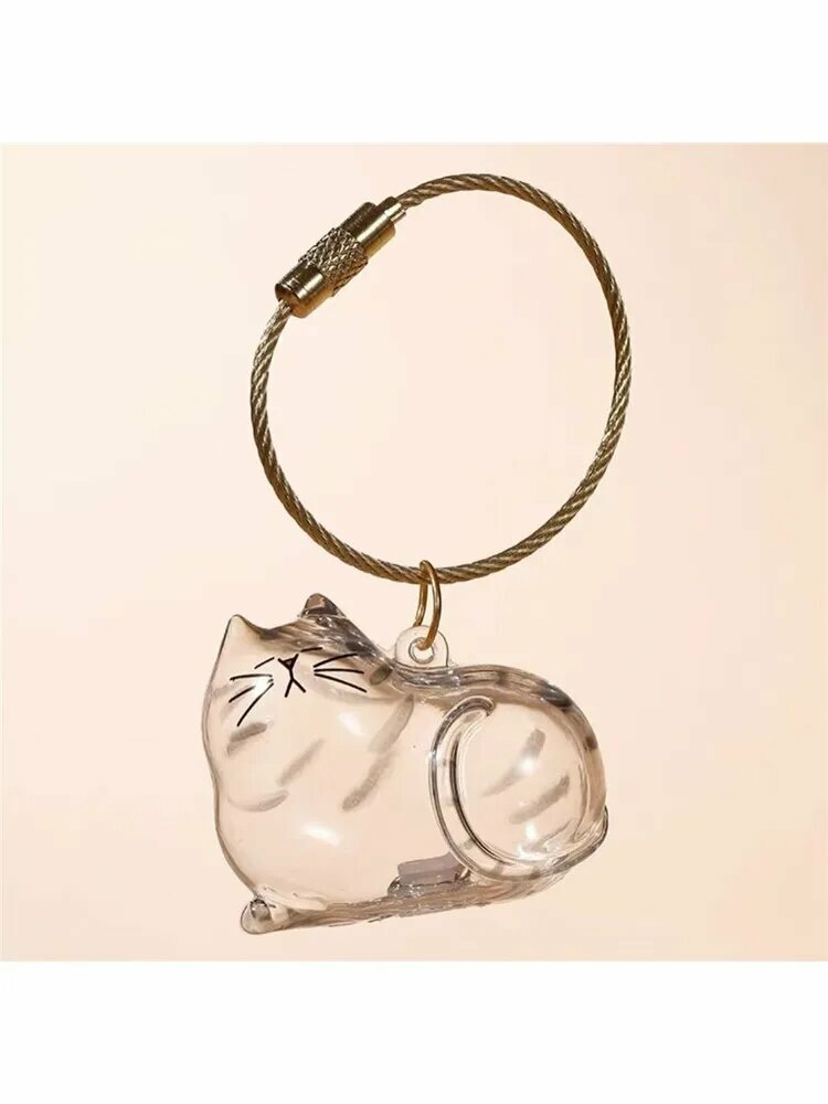 Прозрачная капсула для хранения кошачьей шерсти, пластиковый контейнер-брелок, коллекционный аксессуар для любителей кошек