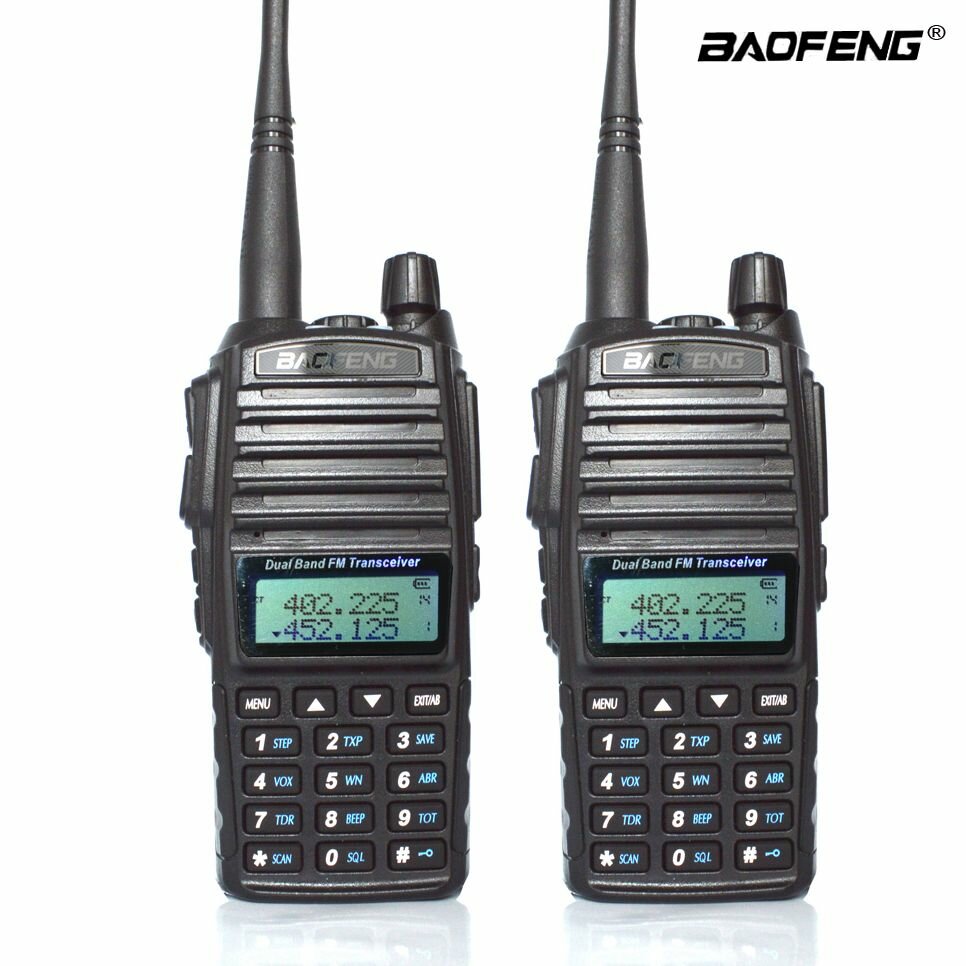 2 шт Baofeng UV-82 Двойная кнопка PTT Переносная радиостанции UV82 5W 8W VHF/UHF 136-147 400-470 МГц 128CH FM VOX -hz