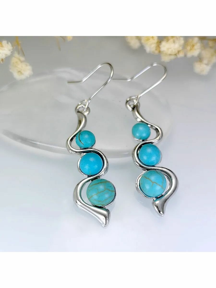 Серьги пусеты, искусственный камень