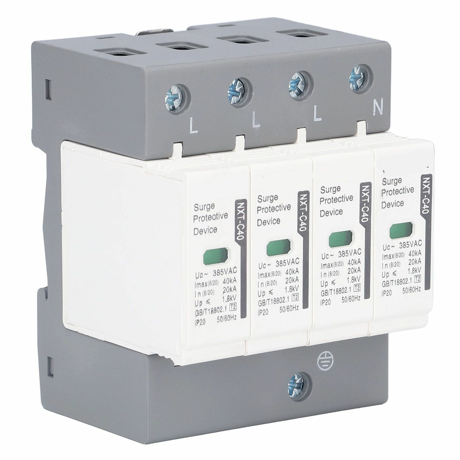 Устройство защиты от импульсных перенапряжений 20KA Быстрое реагирование Сильная несущая способность Защитник напряжения дома 4P 385V