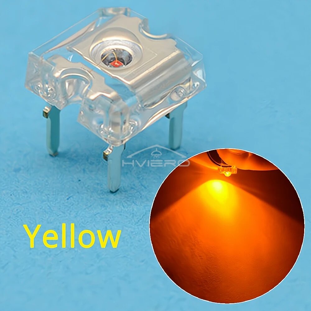 Светодиодные бусины HVIERO Piranha 3 мм Желтый, 100PCS Yellow