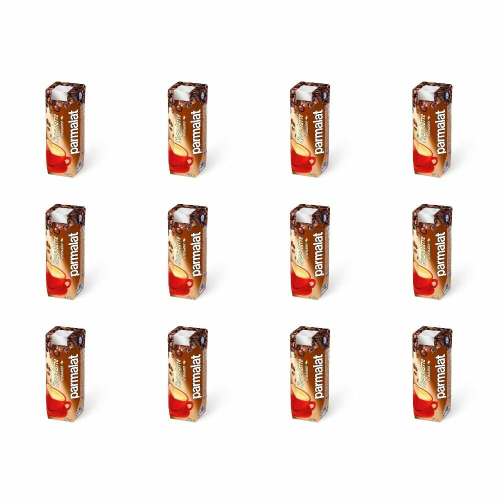 Parmalat Молочный коктейль Кофе Латте итальяно, ультрапастеризованный, 250 мл, 12 штук в коробке