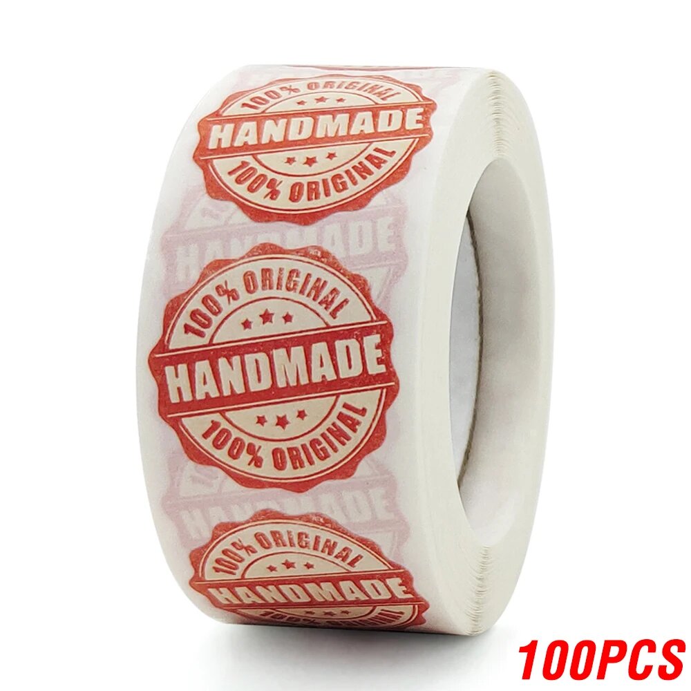 Наклейки "Handmade", 100шт, белые