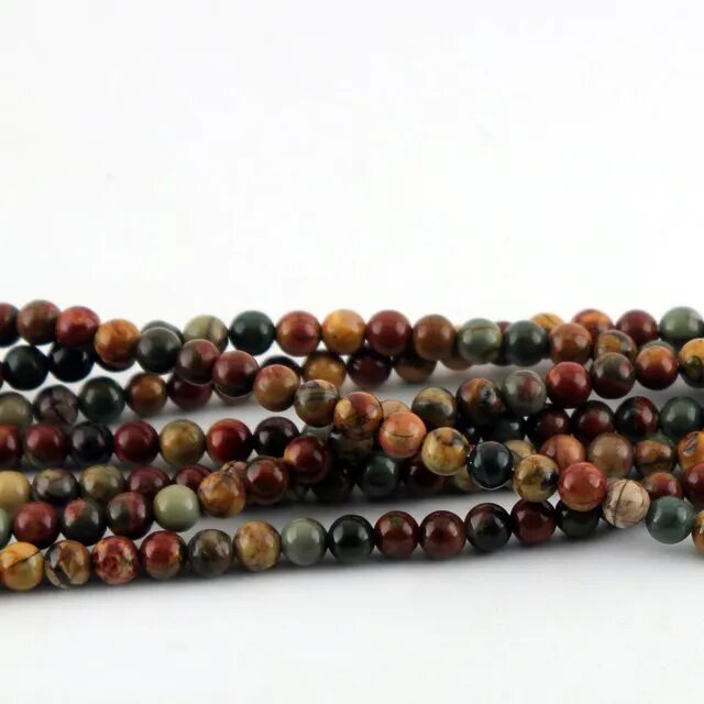 Яшма Пикассо Бусины натуральные 24 шт, цветовой микс, размер 4,5 мм