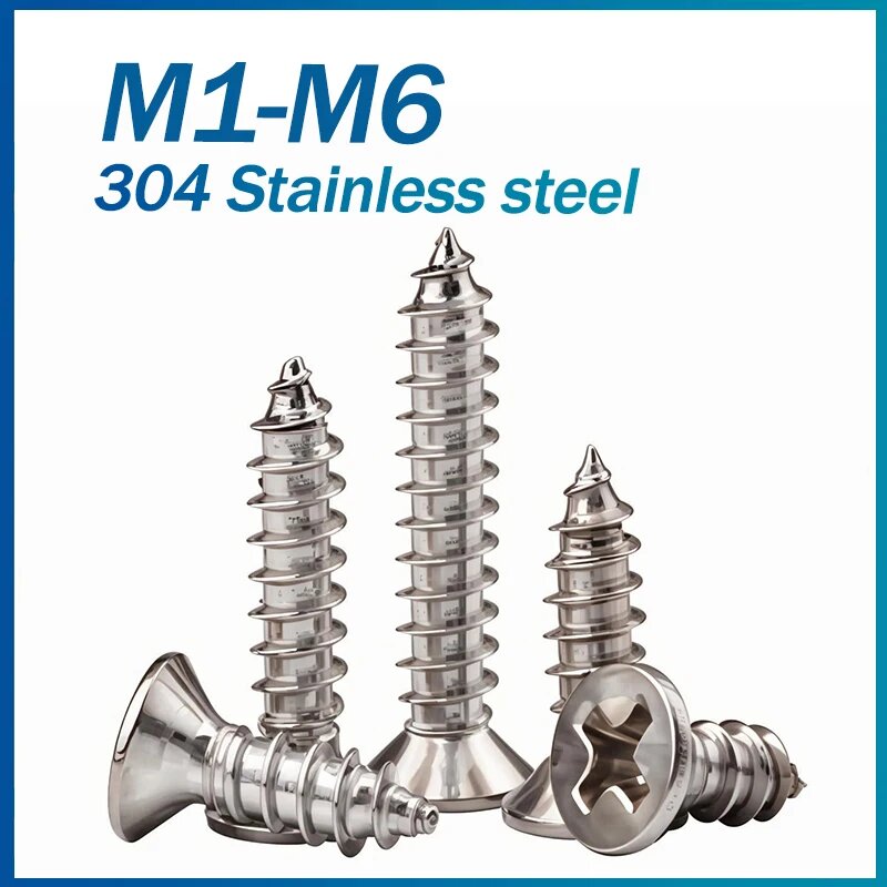 Саморезы по дереву нержавеющая сталь M1.2-M6 M3 X 50pcs, 8mm