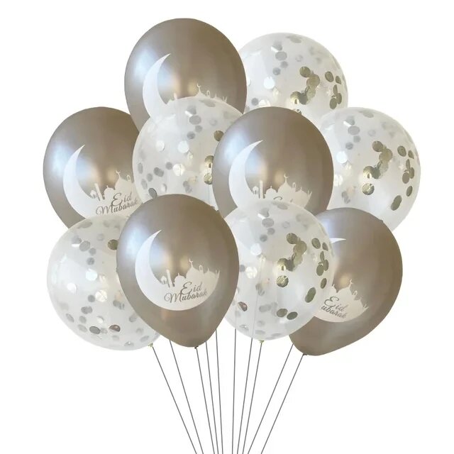 10 шт. Ид Мубарак Декор Воздушные Шары Рамадан и Ид Украшения Мусульманский Исламский Декор Золотой Воздушный Шар Рамадан Мубарак DIY Праздничные Атрибуты