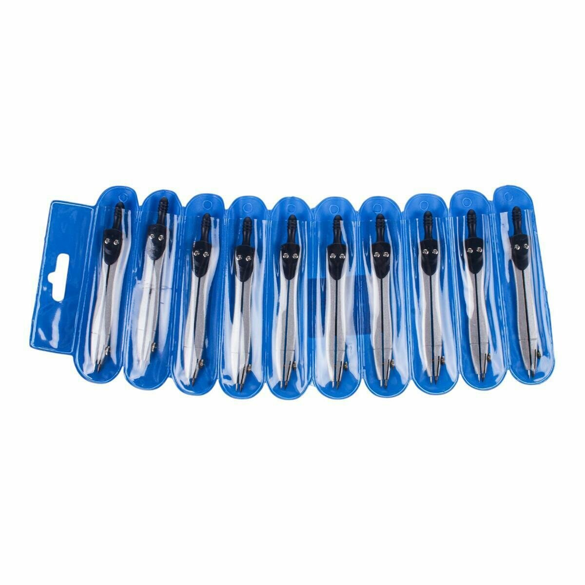 Циркуль металлический 110мм, в ПВХ чехле, для чертежных работ