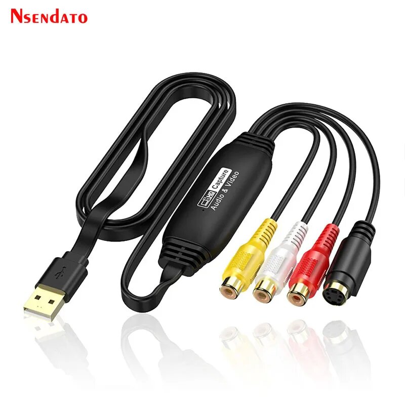 USB-карта видеозахвата VHS TV DVD VCR VHS USB To AV RCA Video Audio Capture Grabber Card Поддержка NTSC/PAL для ТВ Видео DVR ПК