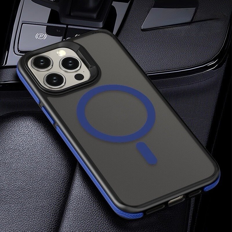 Чехол Neon Lines для Apple iPhone 16 Pro (айфон 16 Про) противоударный, черно-синий