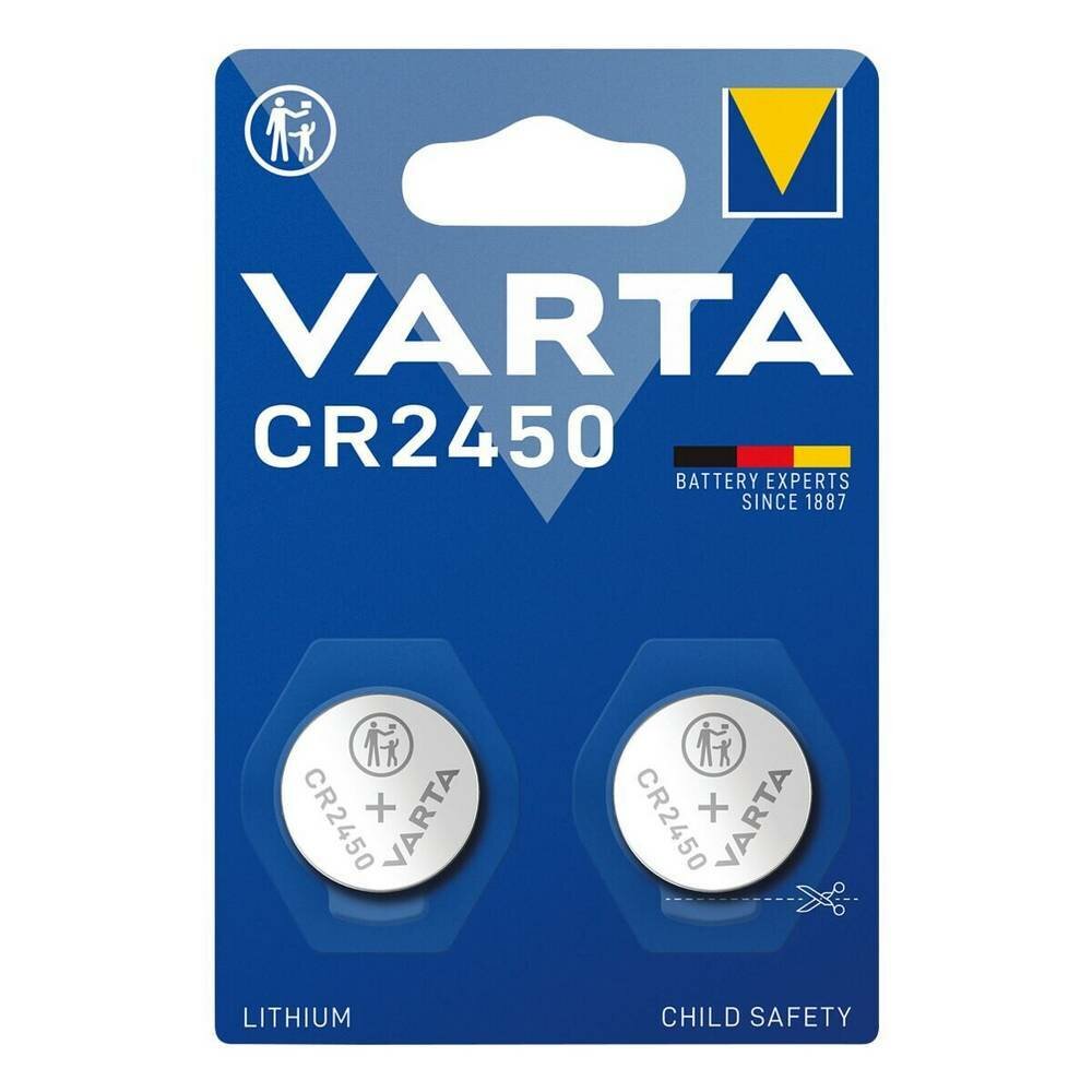 Батарейка Varta Lithium Coin CR2450 , 570 mAh , ( 2 ) шт. в блистере, 06450101402