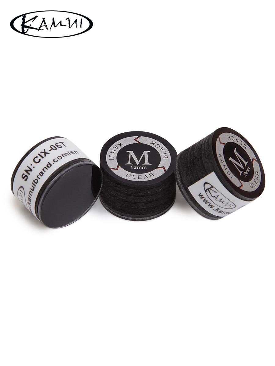 Наклейка для кия Kamui Clear Black 13 мм Medium, многослойная, 1 шт.