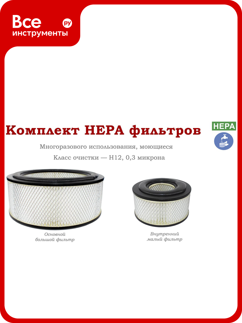 Комплект фильтров сверхтонкой очистки для пылесосов ПП-220/15.1-1,5 Дастпром КФ15