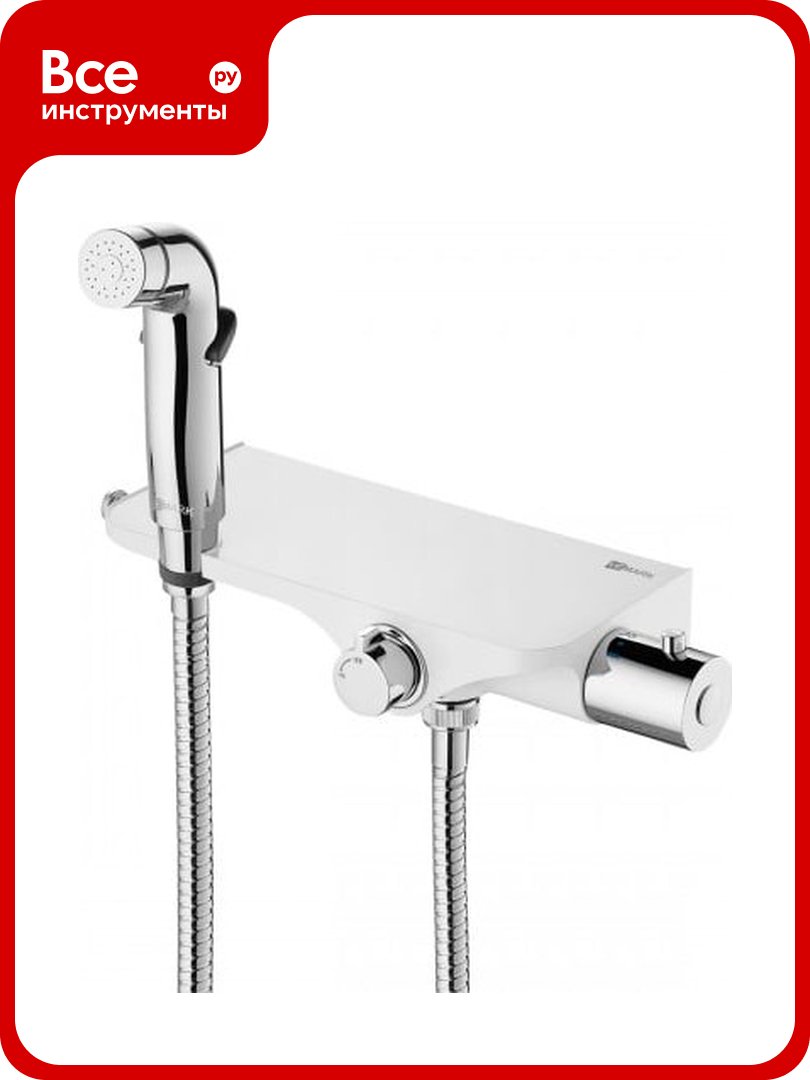 Смеситель Lemark Solo термостатический с гигиеническим душем, настенный LM7169CW