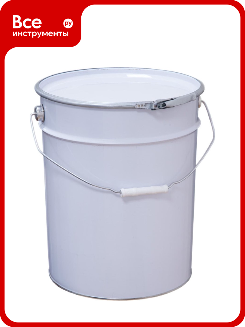 Ведро Тара. ру металл, крышка-обруч, белое 20 л