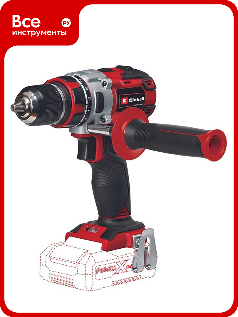 Дрель аккумуляторная Einhell PXC TP-CD 18/80 Li BL,18В,80Нм,500/1800/мин, патрон 13мм, без АКК и ЗУ 4514300