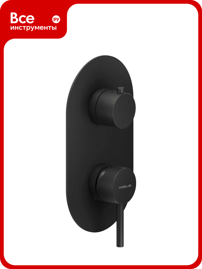 Смеситель, Nobili, для душа Nobili Live 2 режима, внешняя часть, матовый черный we81102/tbm 00000096814