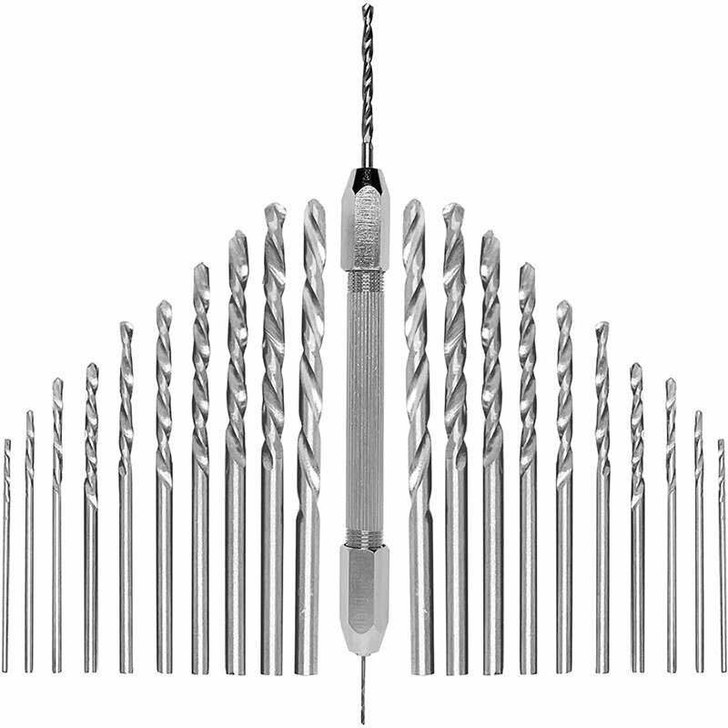 Ручная дрель Pin Vise для форм для литья смолы 20 шт. (0,8-3 мм) Ручные спиральные сверла и биты для пластика, дерева