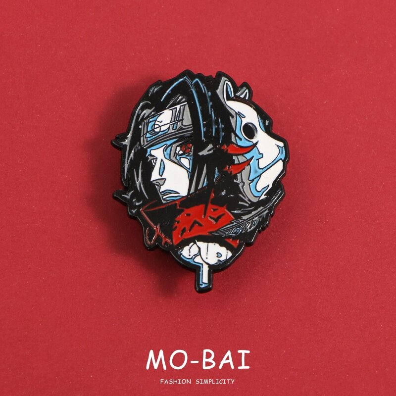 MINISO Новая брошь Наруто Учиха Итачи, металлический значок, аксессуар для школьного рюкзака, японский аниме-персонаж