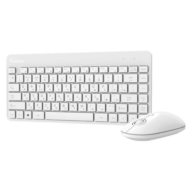 Беспроводной комплект клавиатура + мышь SmartBuy, SBC-220349AG-W, белый, раскладка английская/русская.