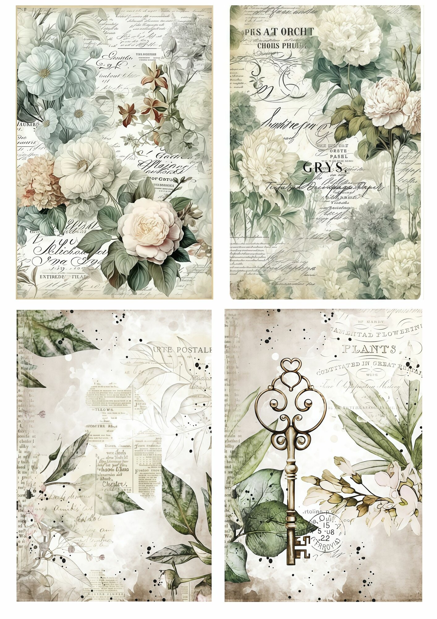 Декупажная карта About Time, для дерева, металла, А4, 21×29.7см, бежевая