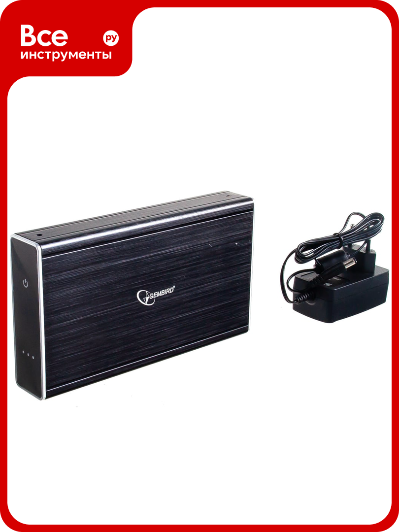 Внешний корпус, Gembird, Gembird 3.5 " USB 3.0 SATA HDD/SSD алюминий сенсорная кнопка черный