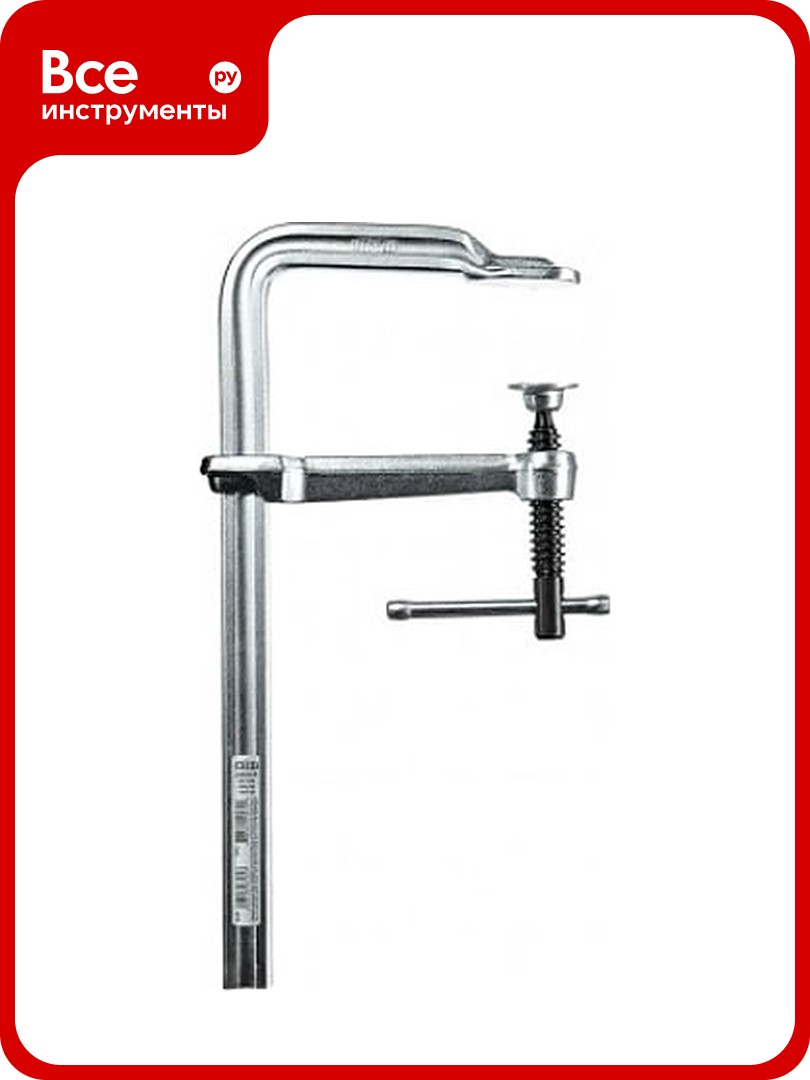 Струбцина BESSEY classiX цельнометаллическая 200/100, усилие 5 кН, с Т-образной рукояткой BE-GS20K