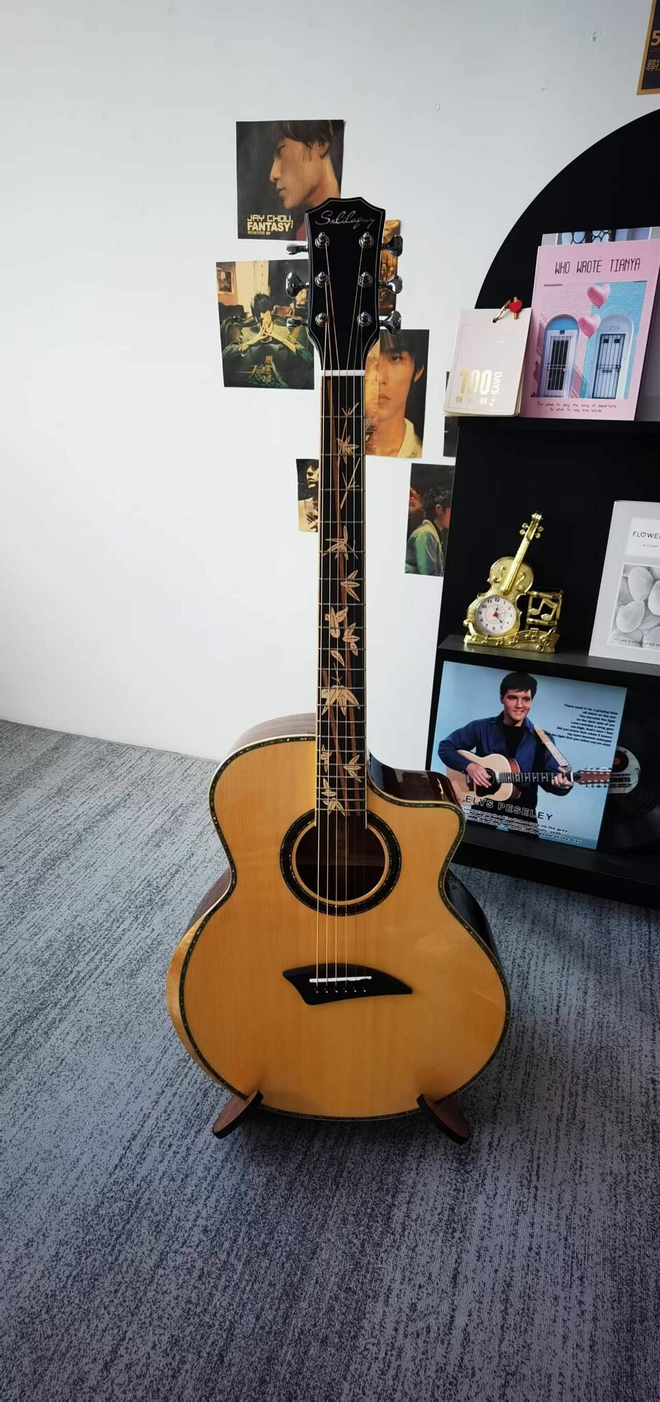 Soliloquy Чисто ручная цельная деревянная гитара 41 дюйм (со звукоснимателем)