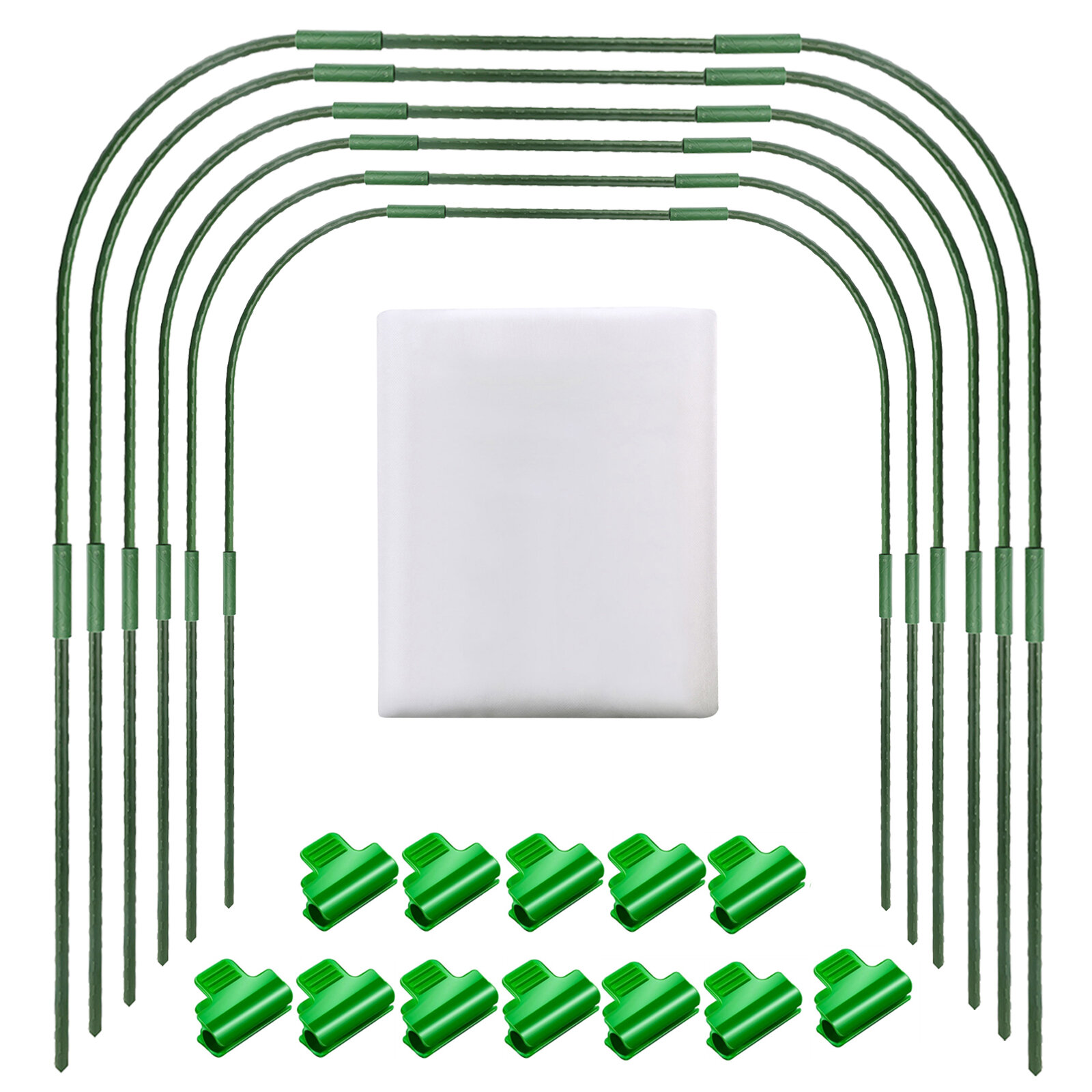 Комплект садовых дуг с зажимами для приподнятых грядок, опоры для растений из полиэтиленовых стальных труб, каркас.