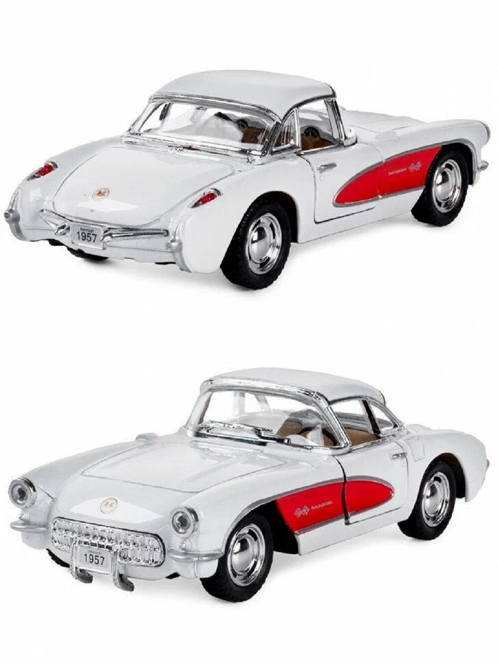 Автомобиль KINSMART Chevrolet Chevrolet Corvette 1957 белая 1:36