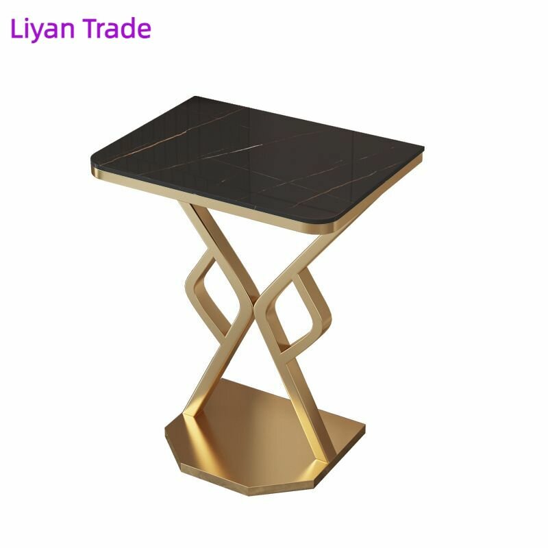 Консоль скандинавская легкая люксовая, искусственный камень, чёрная, скандинавский стиль