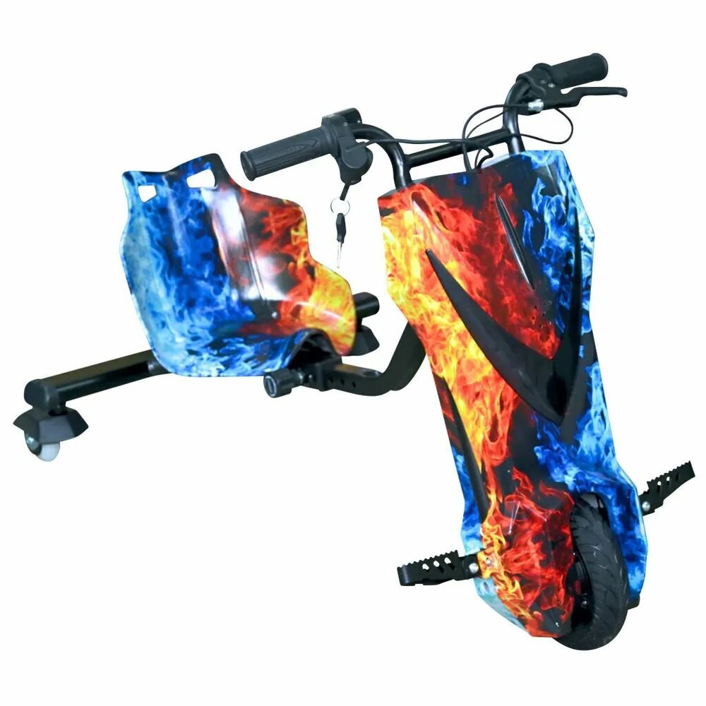 Электроскутер Дрифт Карт Wolong Drift-Trike, увеличенный аккумулятор 8.8ah, огонь и лед