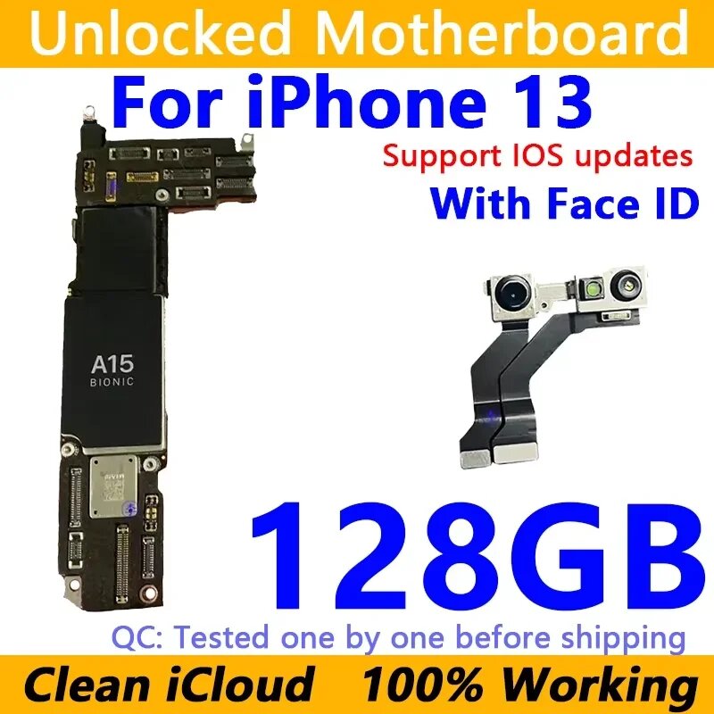 Разблокированная материнская плата для iPhone 13 mini 13 pro 13 Pro MAX Clean iCloud, поддержка обновления материнской платы Face ID, замена логической платы