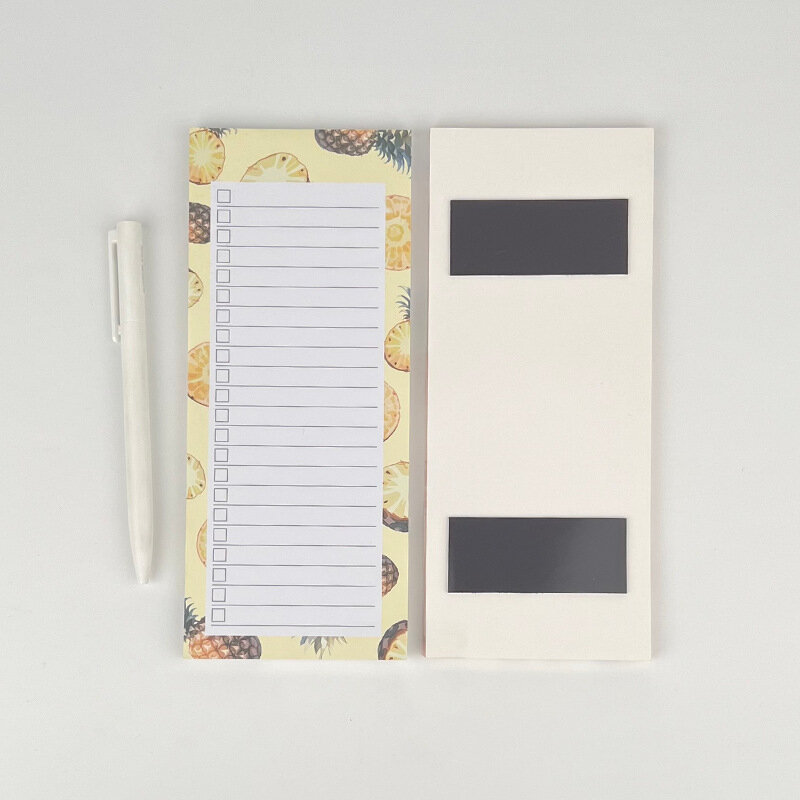 Магнитная записная книжка "Ананасовый", отрывная, ананасовая обложка