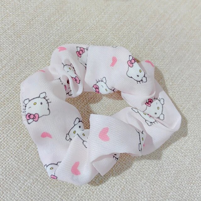 Sanrio, Hello Kitty кольцо для волос с большим кишечником Kawaii Kuromi Cinnamoroll, эластичная резинка для волос, украшение для конского хвоста