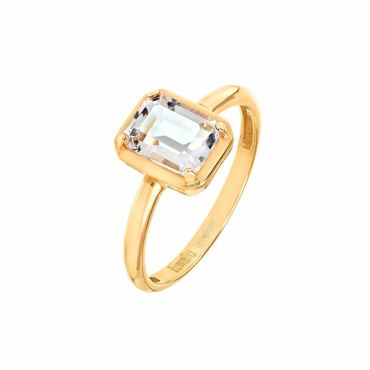 Кольцо, серебро, 925 проба, горный хрусталь