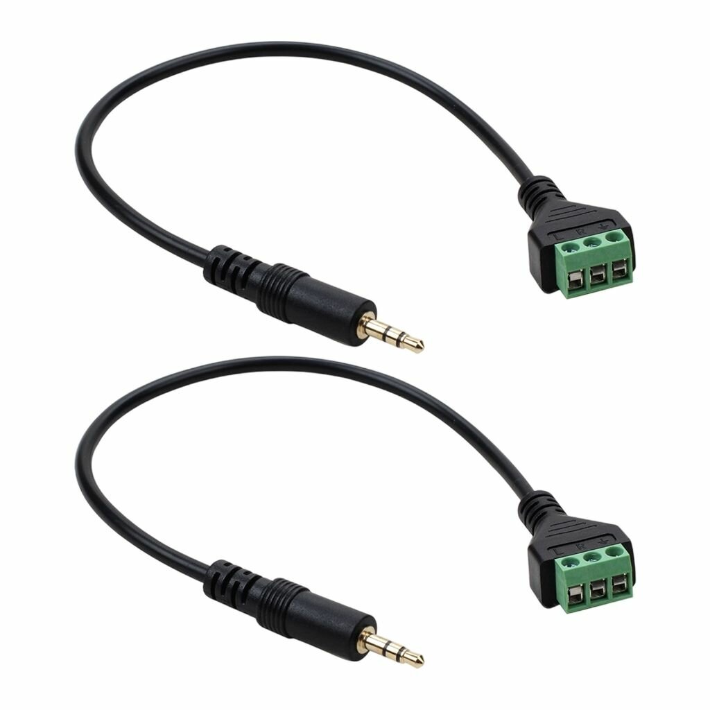 Кабель питания,2 позолоченных разъема для симметричного стереозвука 3,5 мм к AV-3-контактному адаптеру