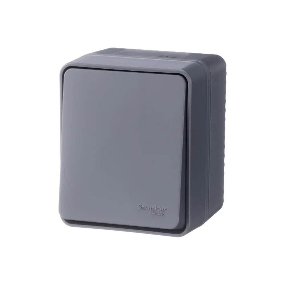 1-клавишный проходной переключатель Systeme Electric AtlasDesign PROFI IP54, антрацит, 10 А, для открытого монтажа, без