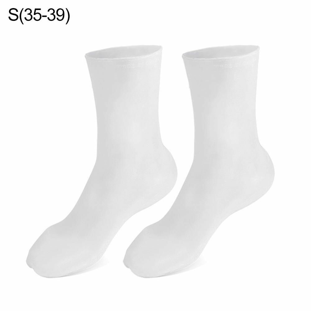 Высокие силиконовые носки для увлажнения кожи ног / Многоразовые увлажняющие педикюрные SPA носочки от трещин и мозолей на ногах / Гелевые смягчающие спа-носки для педикюра