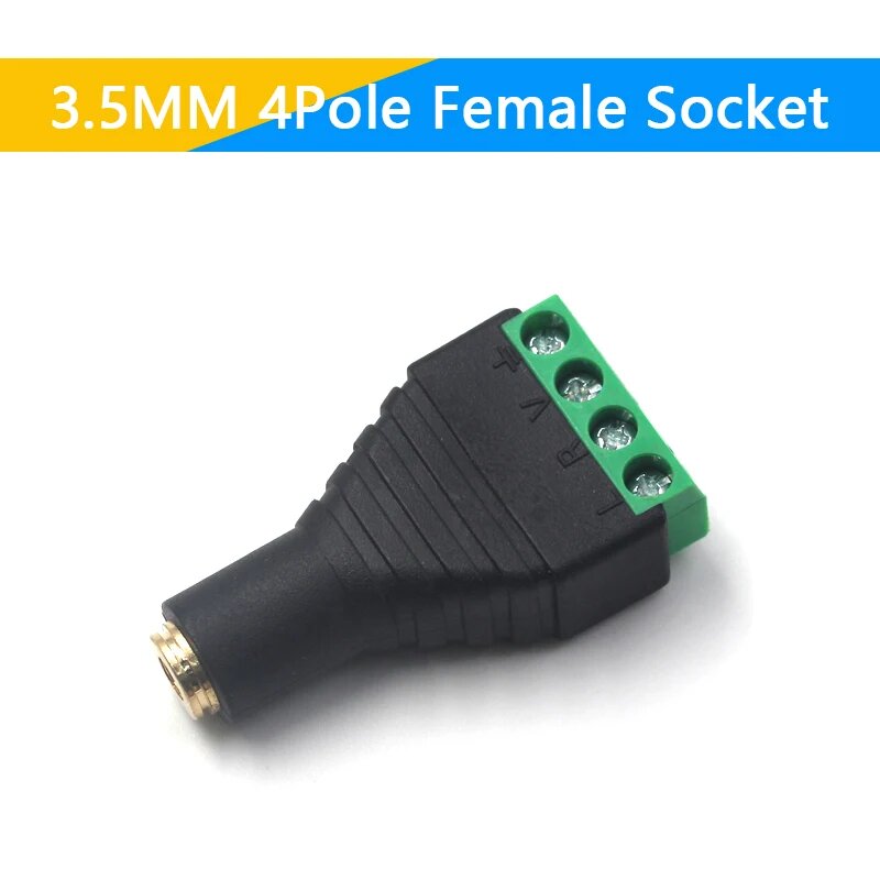 1-10 шт. 3,5 мм 2,5 мм 2/3/4-полюсный штекер/гнездо для винтового разъема моно/стерео 1/8-дюймовый аудиоразъем для наушников