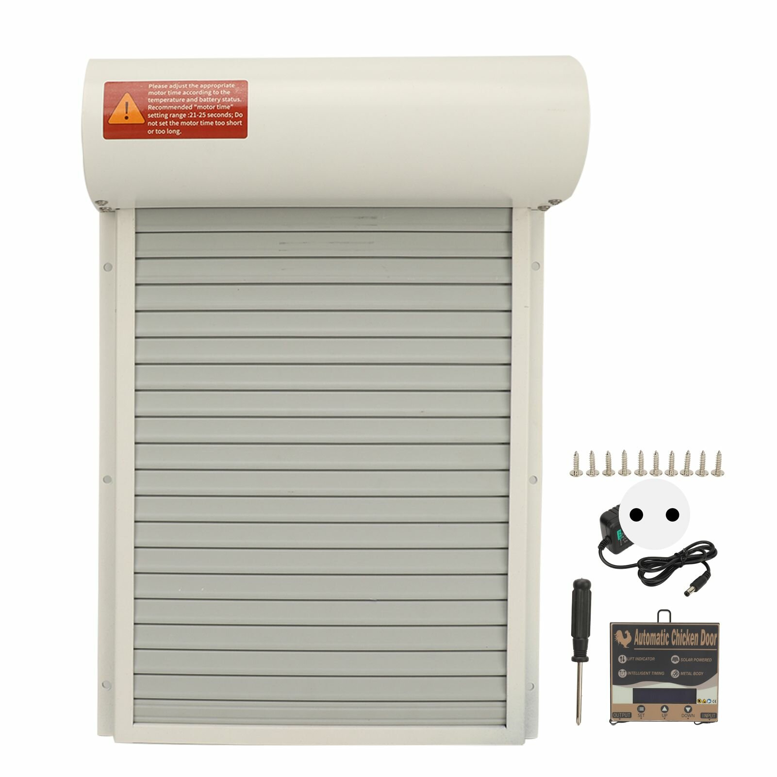 Автоматическая дверь для курятника с таймером и ручным управлением, LED дисплей, 100V-240V, прочная, для уток и гусей, с европейской вилкой