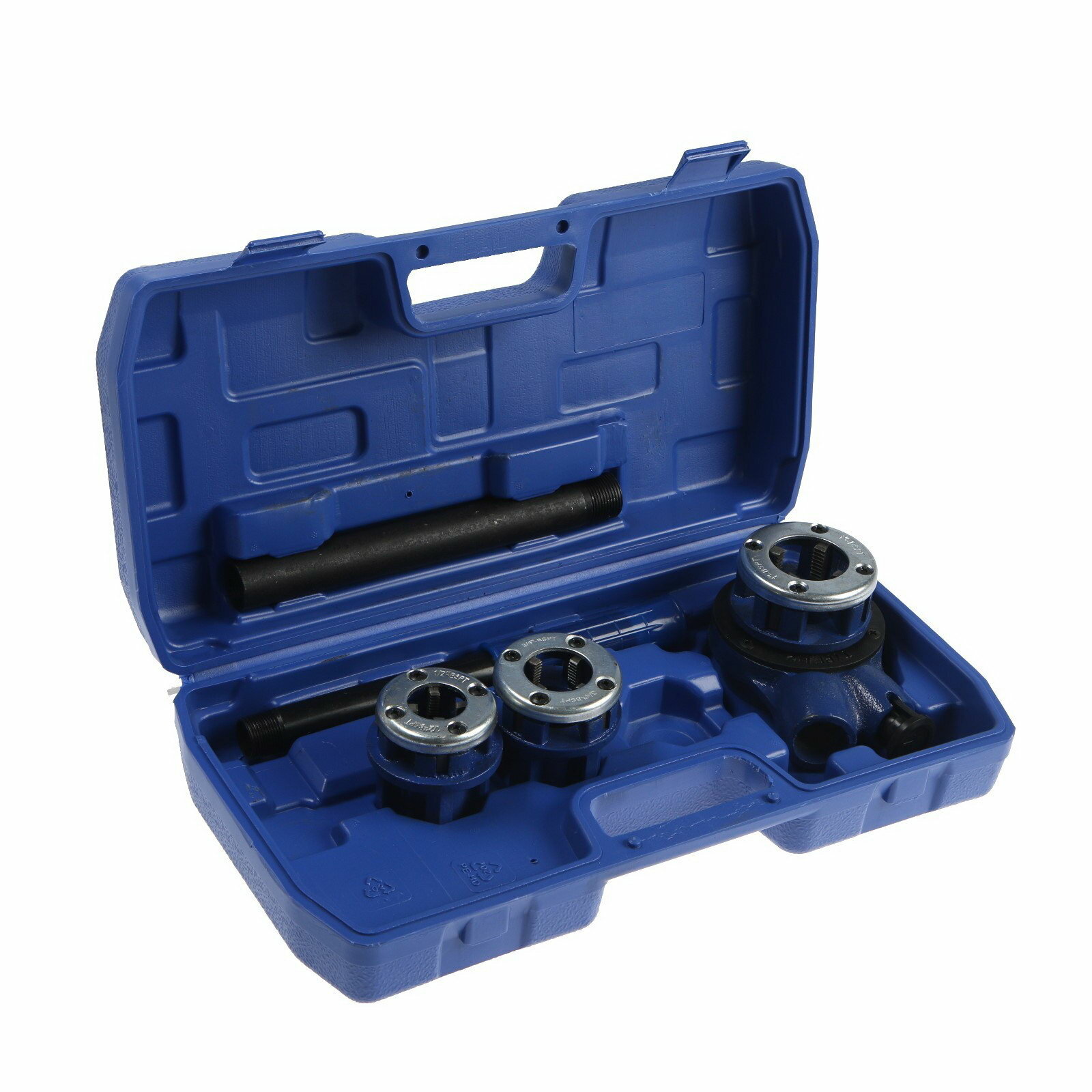 Набор клуппов трубных 1/2"-3/4-1 + трещотка, рукоять, удлинитель, 6 предметов