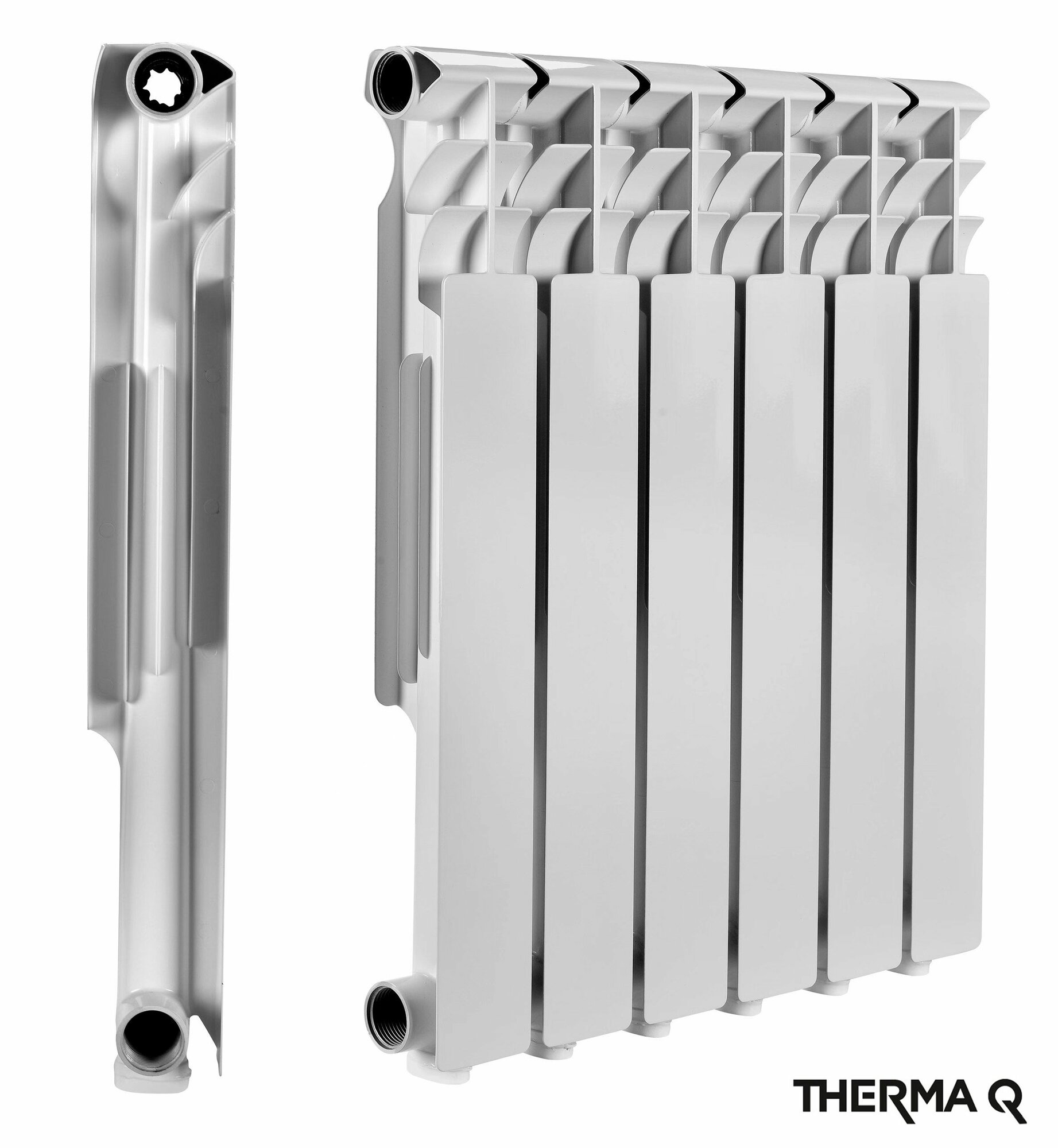Радиатор алюминиевый THERMA Q1 500/80 6 секций 750 Вт. Товар уцененный