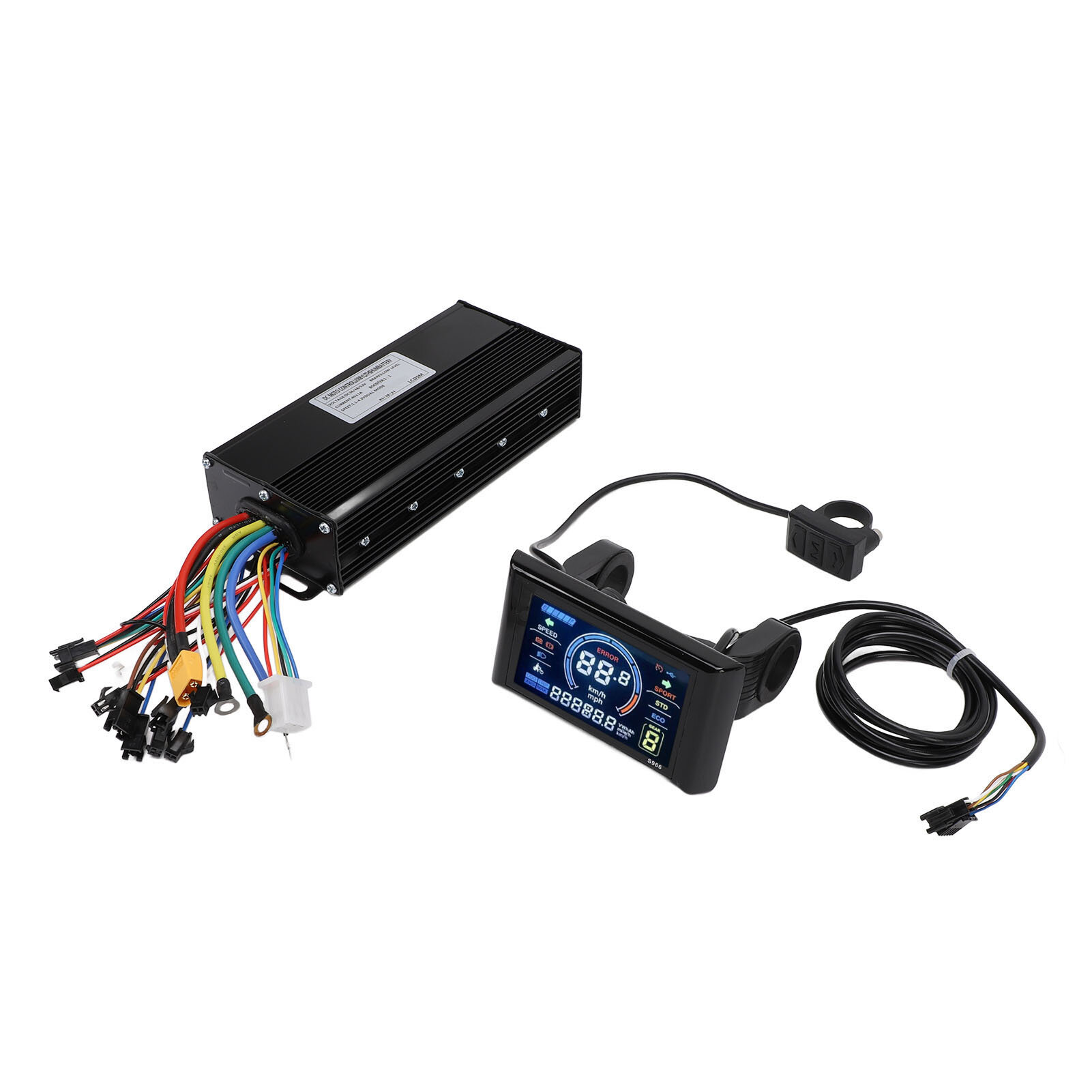 Контроллер электрического велосипеда 36V 48V 52V с цветным дисплеем S966, 40А, 3 режима, синусоидальный контроллер для бесщеточных моторов