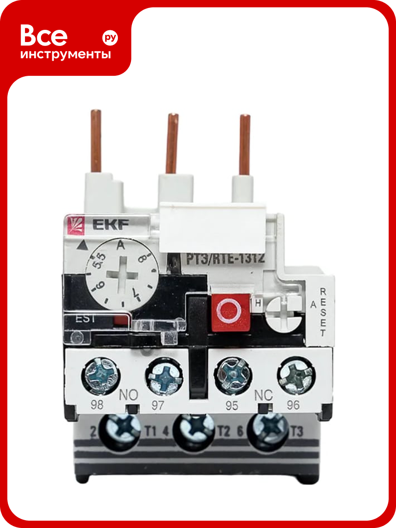 Тепловое реле EKF РТЭ-1312 5.5-8А PROxima rel-1312-5.5-8, для защиты трехфазных асинхронных