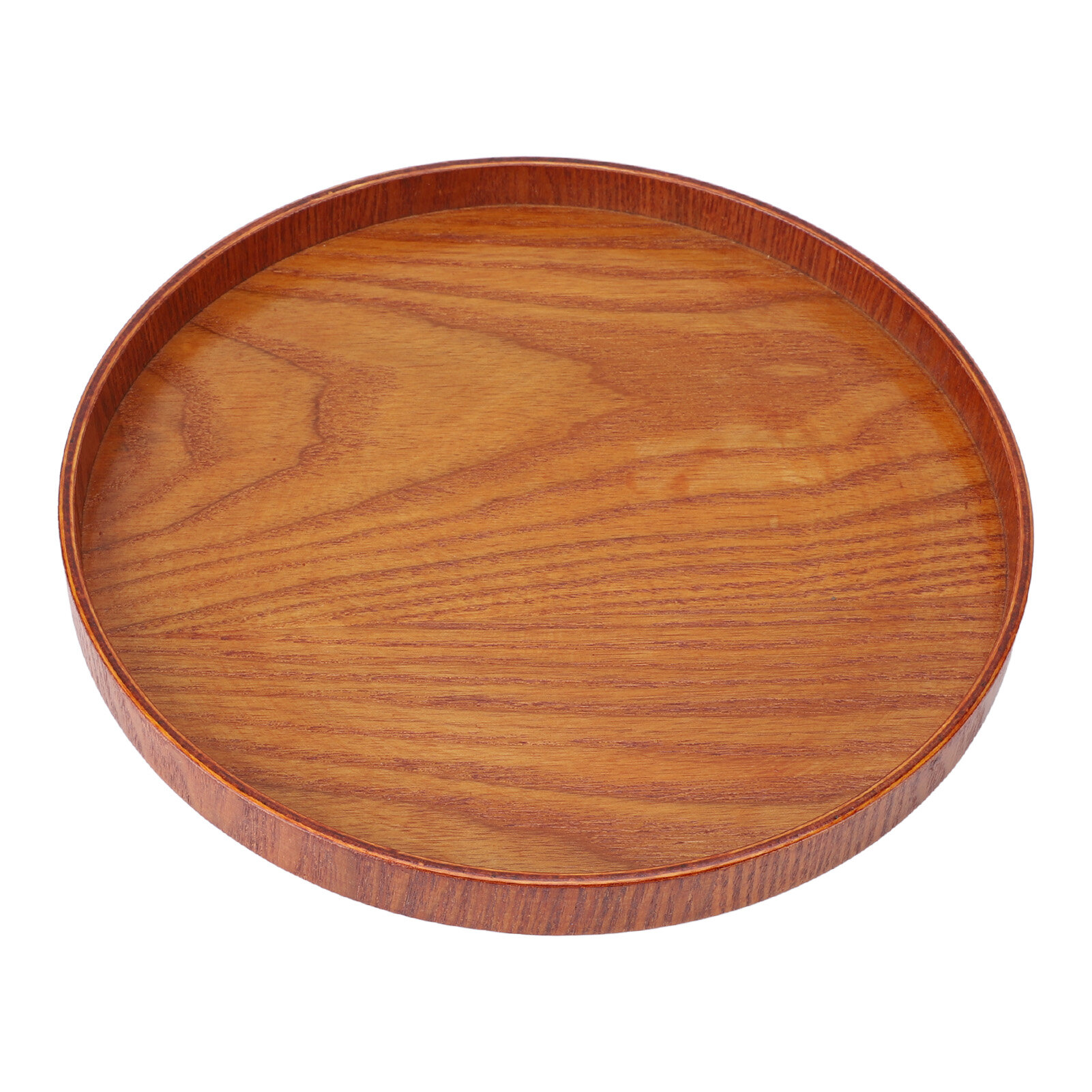 Круглый деревянный поднос из МДФ, деревянная сервировочная тарелка, разделочная доска для мясных деликатесов, кухонная стойка, домашний журнальный столик, декор для фермерского дома, коричневый цвет 24 см/9,4 дюйма